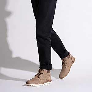 Vostey Men's Boots Casual Hiking Boots Winter Boots for Men Water-Resistant Chukka Boots (BMY673 Khaki Size 15)