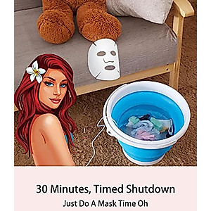 Ultrasonic Folding Bucket Turbo Washing Machine, Automatic Positive and Negative Usb Plug-In Lundry Machine,Portable Mini Lavadoras for Student Dormitories, Living Rooms, Bathrooms, Balconies