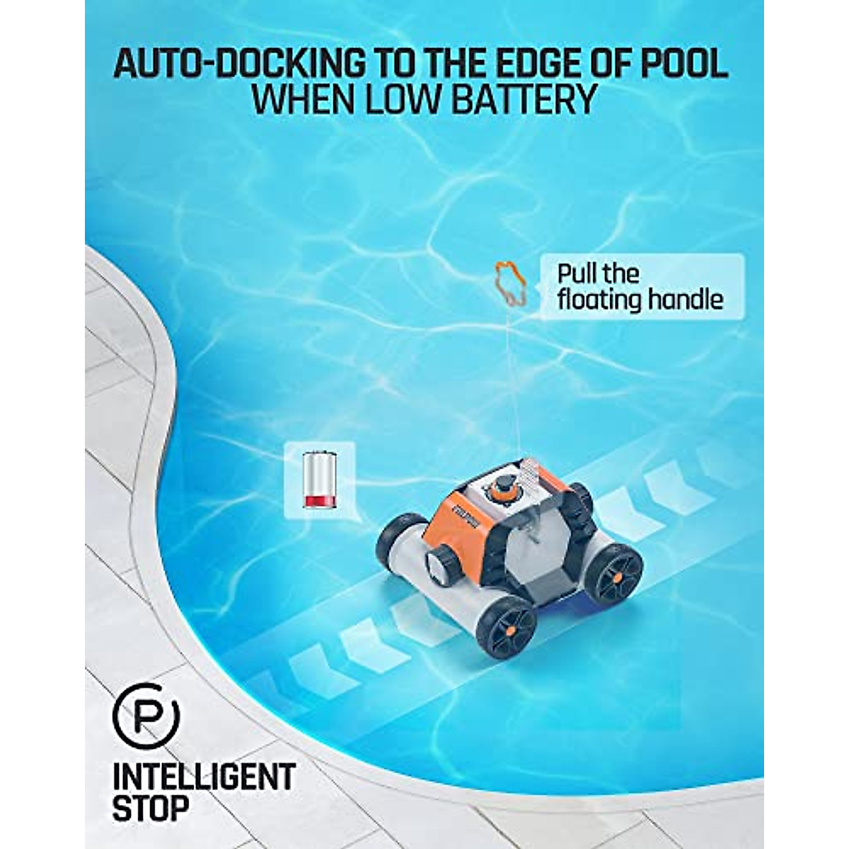 FIILPOW 82 FT Garden Hose Reel & Automatic Pool Cleaner