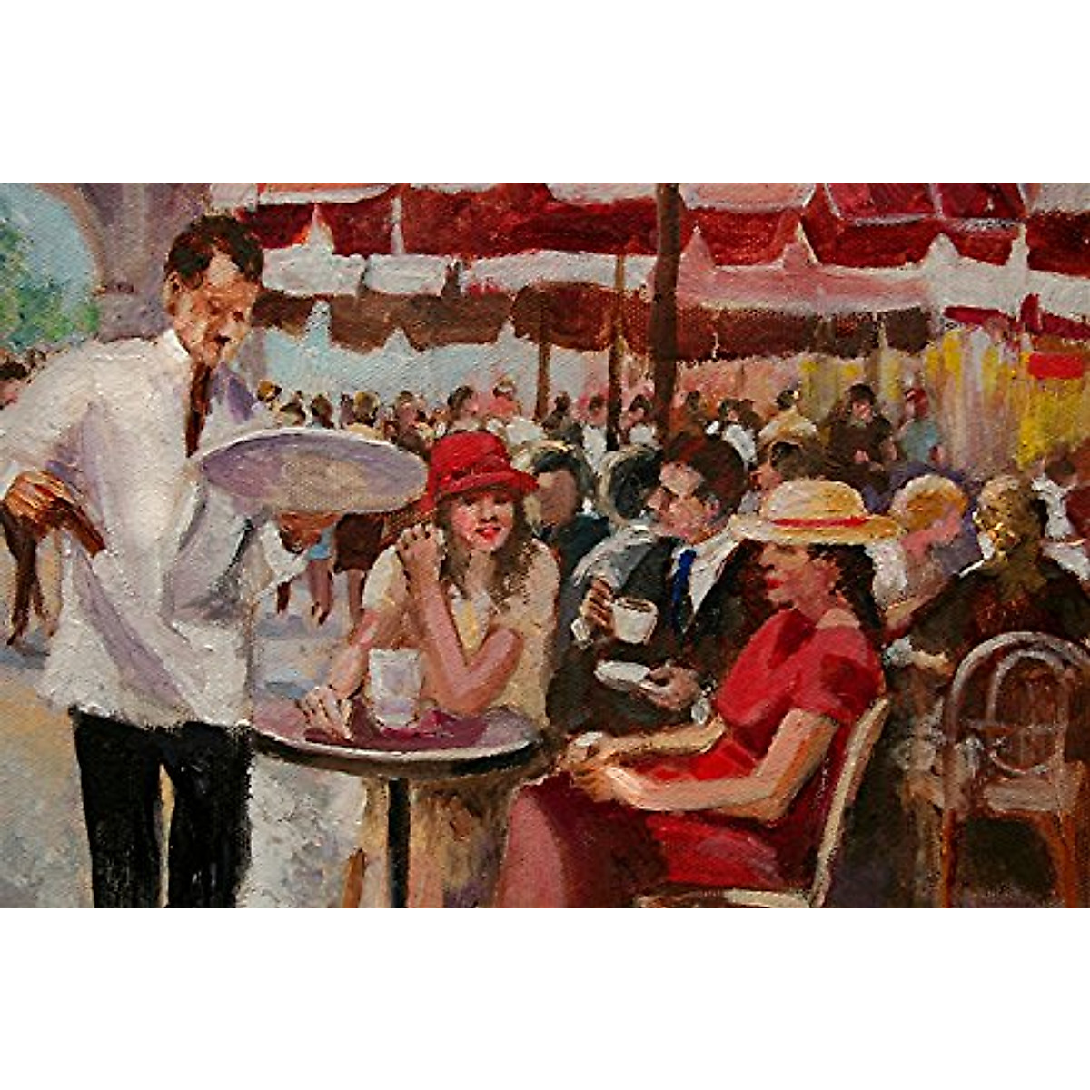 (SOLD) Cafe on the Champs Elysees - Paris cafe by internationally renown painter Yary Dluhos