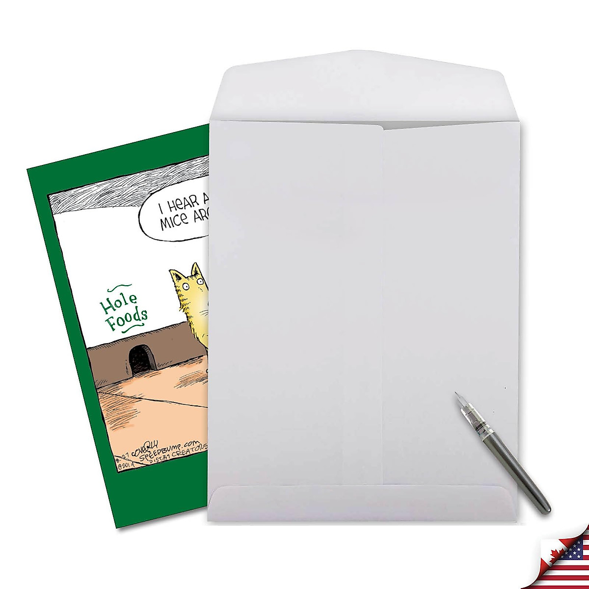The Best Card Company - Funny Cartoon Stationery Set for Birthdays with Envelope (Letterhead 8.5 x 11 Inch) - Hole Foods J2684BDG