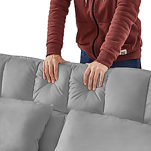 Eafurn Loveseat Pull, Gray Soft Velvet Couch Bed