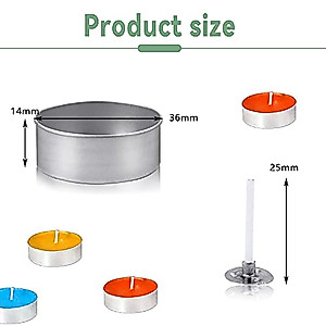 WFPLUS 100 Pcs Aluminum Tea Lights Cups, Empty Case Candle Wax Containers, Metal Tea Light Tins with 100 Pcs Candle Wicks Packaged in Carton Box, Candle Mold for DIY Candles Making Supplies