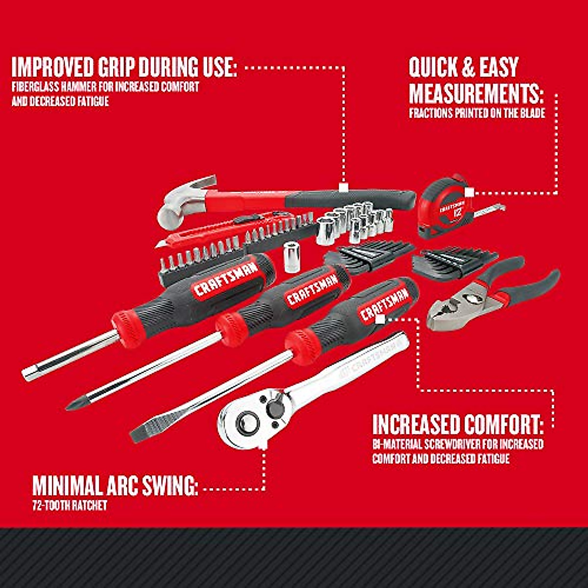 CRAFTSMAN Home Tool Kit / Mechanics Tools Kit, 57-Piece (CMMT99446)