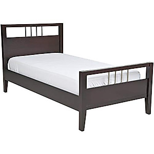 BOWERY HILL Modern Contemporary King Solid Wood Panel Platform Bed in Chocolate