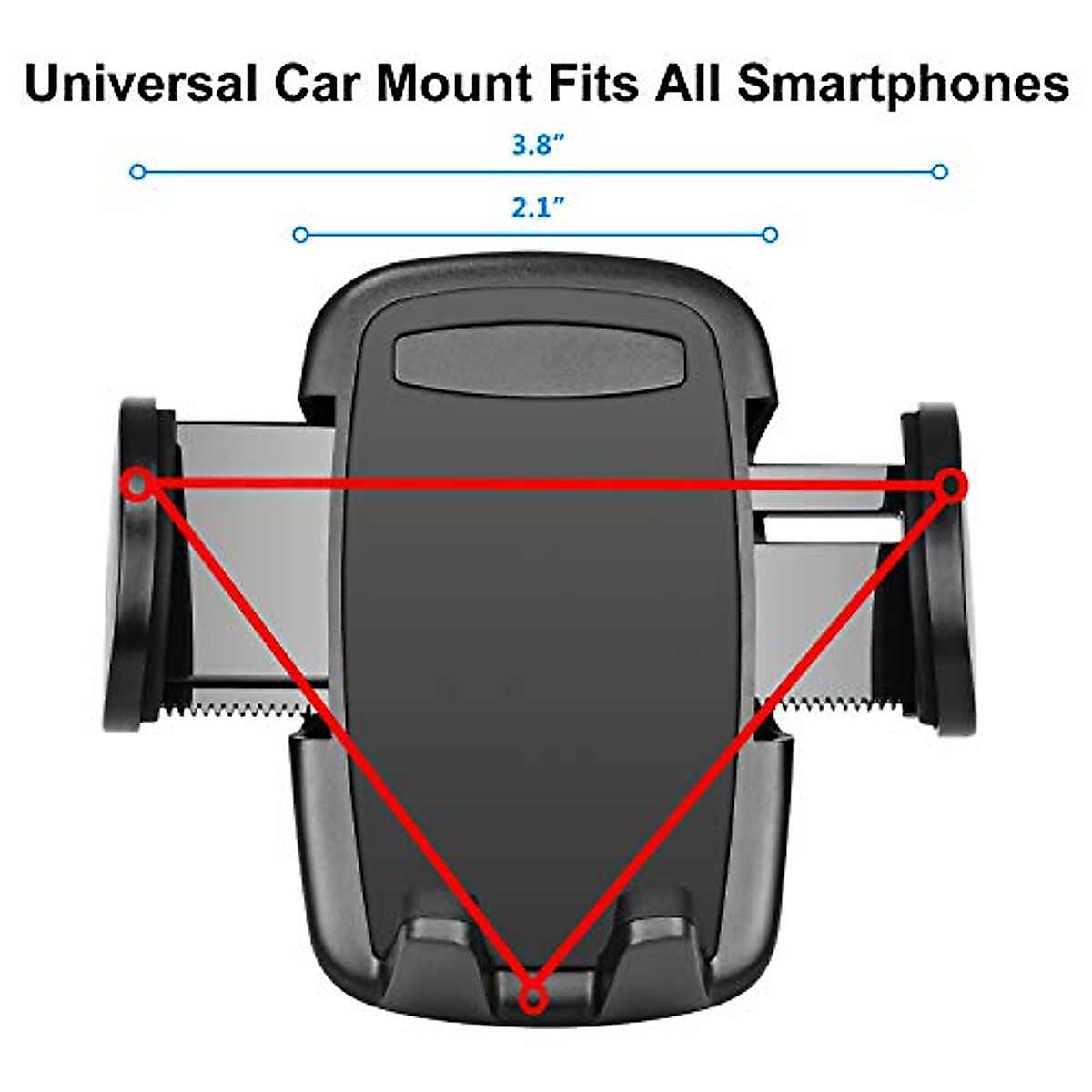 Takfox Car Phone Mount Holder for Samsung Galaxy S22 Ultra S21 FE Plus S20+ S10 S9 Note 20 Ultra 10 A13 A03s A02S A12 A32 A42 A52 A01 A11 A12 A21 A51 A71 5G Cell Phone Air Vent Car Mount Cradle-Black