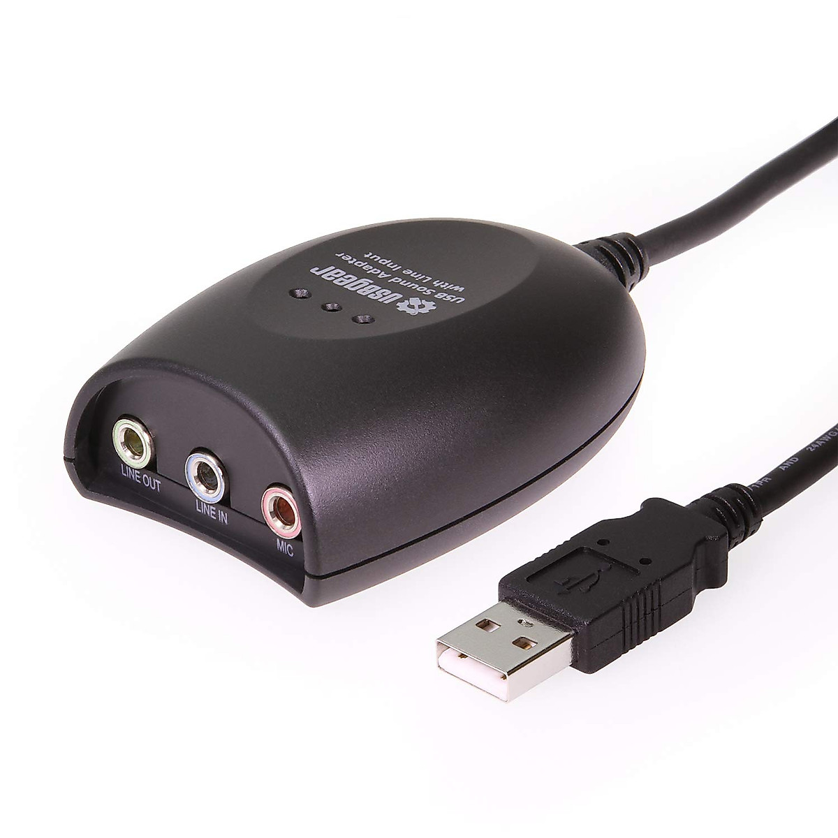 USB 2.0 Audio Adapter Box with Line Input and Mic Input