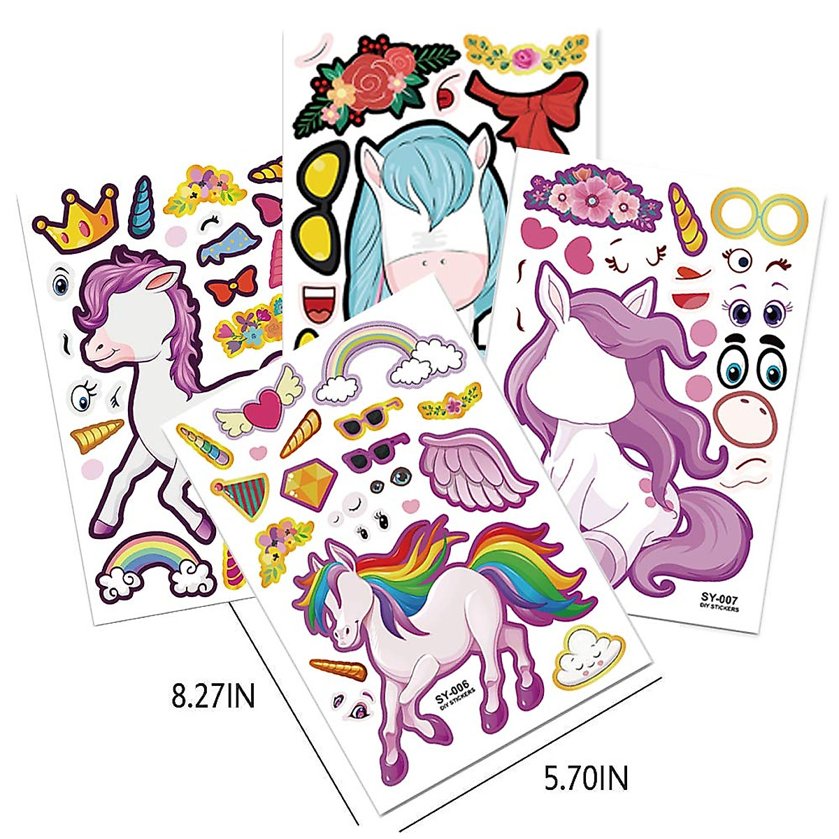 Mocossmy Make a Face Stickers Sheets,24 Sheets Make Your Own Animal Face Mix and Match Stickers,DIY Stickers for Kids Art Crafts School Family Rewards Birthday Gifts Party Favor Supplies Games