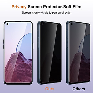 [2+2] Pack Privacy Screen Protector Design for OnePlus Nord N20 5G, 2 Pack Anti-spy Screen Protector 9H Tempered Glass and 2 Pack Camera Lens Protector, Bubble Free, Anti-Scratch, Case-Friendly (OnePlus Nord N20 6.43 inch)