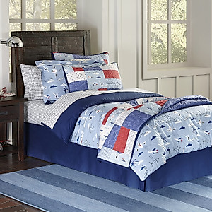 Lullaby Bedding 200-FQAIR Airplanes Full/Queen Cotton Printed Duvet Set