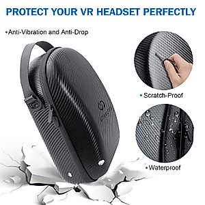 UMEEUTOO Hard Travel Carrying Case Compatible with Meta Quest Pro and Accessories Large Space case for Vr and Accessories and All Head Strap