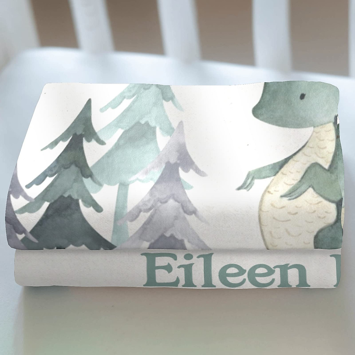 Personalized Baby Blanket - Soft Watercolor Dragon Animal Custom Blanket - Baby Shower Toddler Nursery Bed Blankets Stroller Crib 30x40 in Design 4