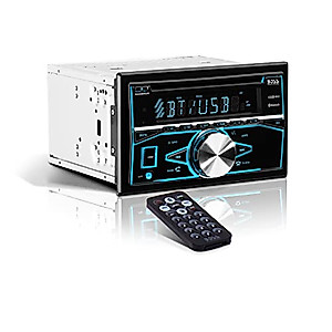 BOSS Audio Systems 850BRGB Car Stereo System - Double Din, Bluetooth Audio and Calling Head Unit, Aux in, USB, CD Player, Multi Color Illumination, AM/FM Radio Receiver, Hook Up to Amplifier