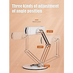 Cell Phone Stand, Adjustable Phone Holder, Rotatable 360 Degree Base Phone Stand for Desk, Adjustable Two Riser Foldable Phone Mount Compatible with iPhone Pro, XR, Plus, Samsung Galaxy, Google Pixel