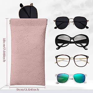 VZZNN 5 Packs Glasses Case,Soft Eyeglass Case Portable Squeeze Top Leather Glasses Case anti-scratch Eyeglass Case For Women Men
