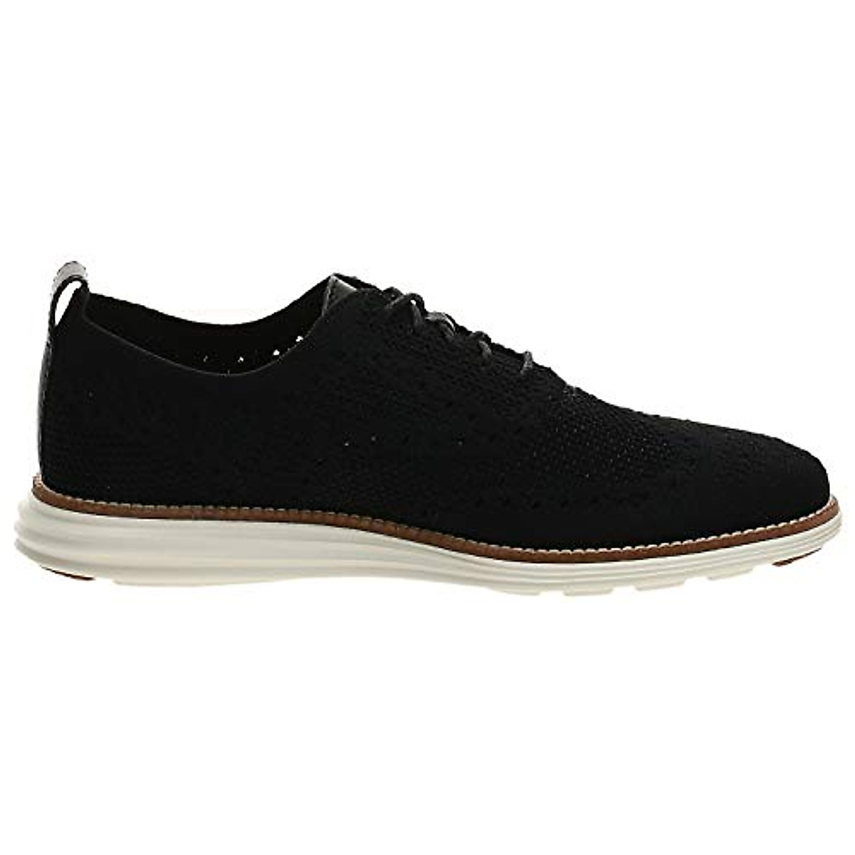 Cole Haan Men's Original Grand Knit Wing TIP II Sneaker, BLACK/IVORY, 10 M US