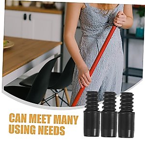 Cabilock 3sets Mop Head Connector Tips for Handle Push Broom Handle Broom Repairing Tip Tips for Telescopic Pole Tip for Telescopic Pole Tip for Extension Pole Black Plastic 3pcs*3