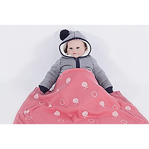 Gabby Loop - Baby Receiving Blanket for Boys Girls, Infant Swaddle Newborn Essential Soft Warm 100% Muslin Cotton, 30 x 40 inches, Pink Apple