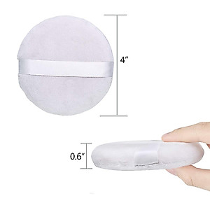 Topwon 4 Inch Powder Puff, Washable Large Body Powder Puff for Face Cleaning,Makeup & Powder Foundation Blending - Soft & Furry