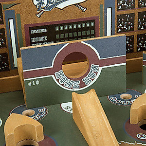 Hey! Play! Baseball Pinball Tabletop Skill Game - Classic Miniature Wooden Retro Sports Arcade Desktop Toy for Adult Collectors and Children, NULL, 13 x 12.25 x 8"