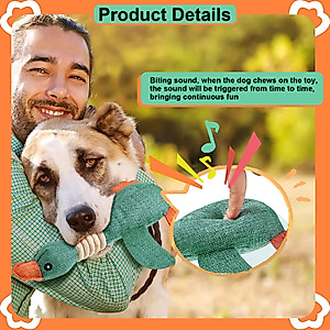 2 Pcs Dog Toys for Moderate Chewers Mallard Duck Dog Toy Stuffed Dog Squeak Toys Squeaky Goose Puppy Dog Training Toys for Small Medium Dogs, 12 x 6 Inches