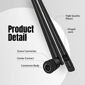 TNP 10 dBi WiFi Antenna - 2.4 GHz Antenna Network Compact Omni Directional RP SMA Connector for PC Desktop Computer Wi-Fi Router Camera Video Surveillance