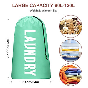 2 Pack XL Travel Laundry Bag, Machine Washable Dirty Clothes Organizer, Large Enough to Hold 4 Loads of Laundry, Easy Fit a Laundry Hamper or Basket (Light Pink + Light Blue)