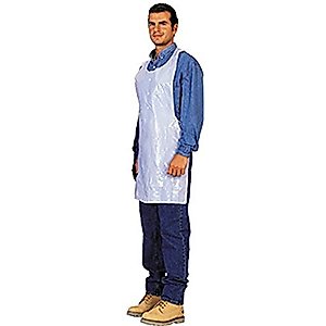 Disposable White Poly Aprons 1 Box (100 Count)