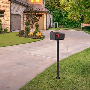 Insaga Chain Link Fence Pole Floor Flange, 2.5" Base Flange, Heavy Solid Fence Post Concrete Mount for Holding The Fence/Mailbox/Flag Round Posts(OD 2-3/8''), Bolts/Side Screws are Included, 1Piece