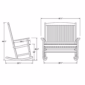 Cambridge Casual Bentley Porch Double Rocker, White