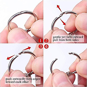 Antner Binder Rings 1.2 Inch/30mm Nickel Plated Metal Book Rings for Index Cards Flash Cards Notebook Paper Rings, Sliver Loose Leaf Binder Rings Keychain Rings Clips for School Office Home, 120 Pack