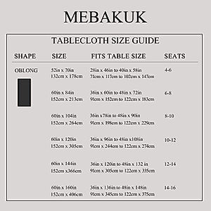 Mebakuk Rectangle Table Cloth Linen Farmhouse Tablecloth Waterproof Anti-Shrink Soft and Wrinkle Resistant Decorative Fabric Table Cover for Kitchen (Dark Grey, 60" x 104" (8-10 Seats))