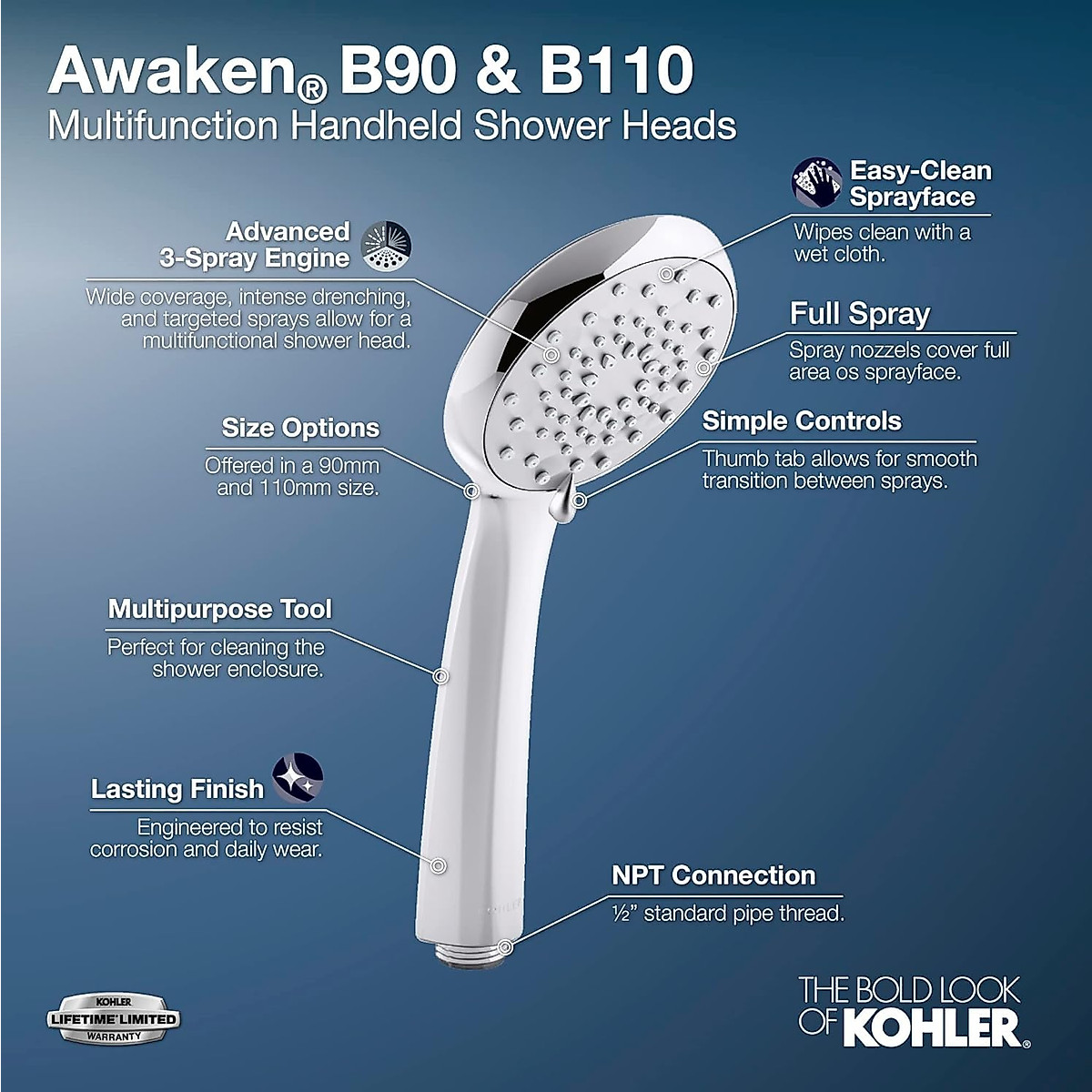 KOHLER 72421-H-CP Awaken Handshower, Polished Chrome