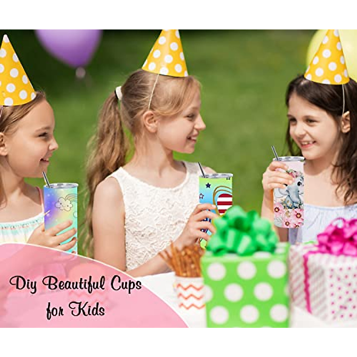 Wzaytia 15 Oz Sublimation Tumblers Blank (24 Pack), Skinny Straight Kids Tumblers Bulk, Individually Gift Boxed, White