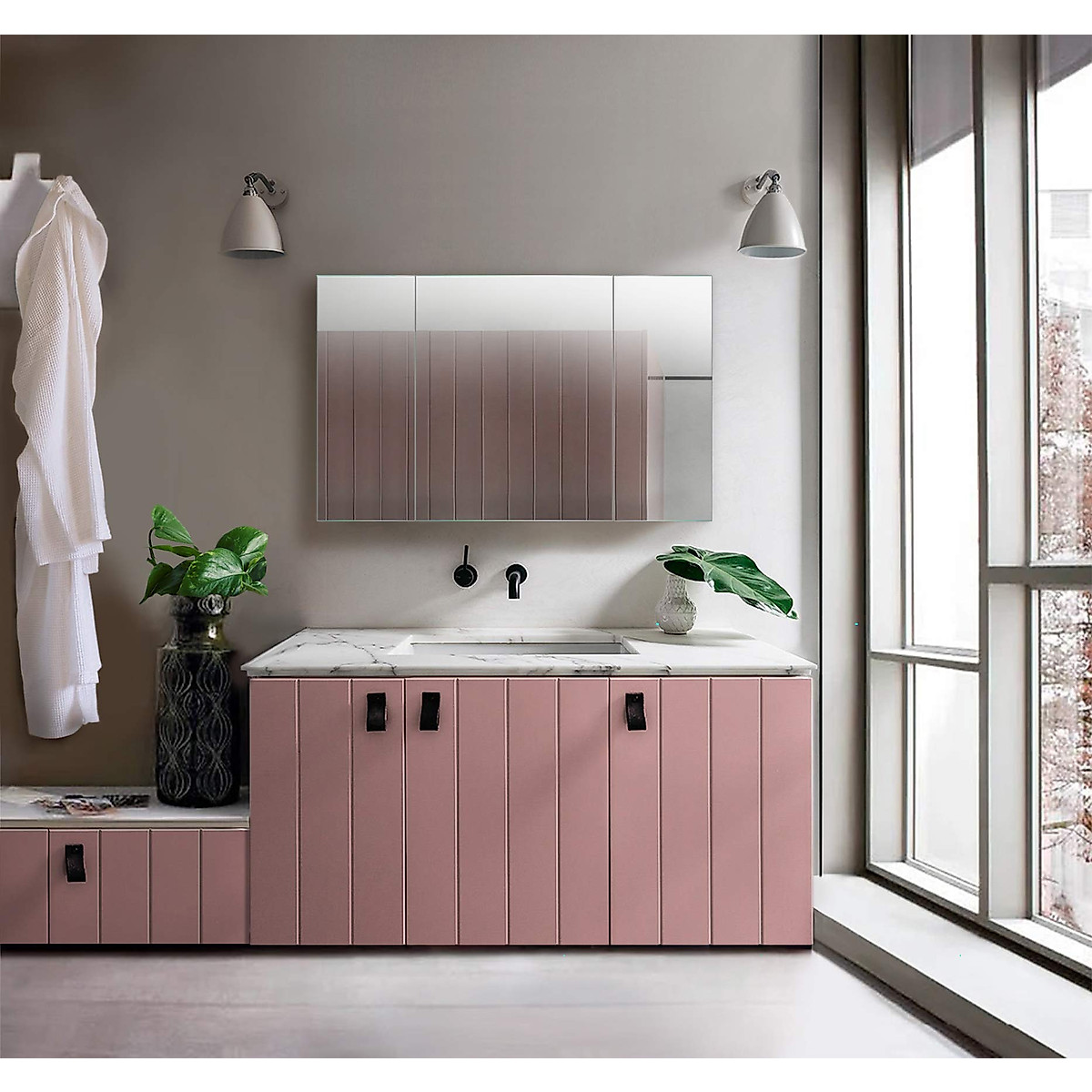 Krugg Medicine Cabinet | Recess or Surface Mount | Blum Hinge 170 Degree Soft Close | (48"x30")