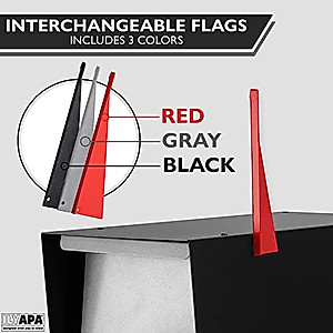 Ilyapa Modern Mailbox, Ready for Post Mount - Black Powder Coated Steel Heavy Duty Curbside Welded Large Mailbox, All Weather Durable, Corrosion Resistant, Stainless Steel Hinges, Magnetic Door