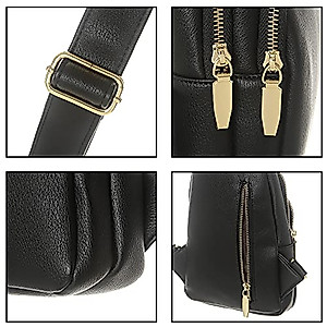 Small Crossbody Purse, Fanny Packs for Women Man Sling Bag Vegan Leather Crossbody Sling Purse for Gifts(Style5-Black)