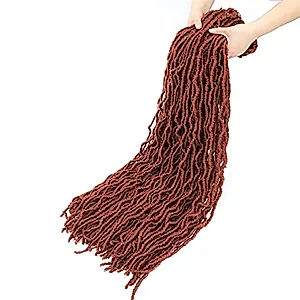 Karida Faux Locs Crochet Hair 36 Inches, New Soft Locs Crochet Hair 5 Packs, Crochet Faux Locs Hair Pre Looped Crochet Hair for Black Women (36 Inch (Pack of 5), 350#)