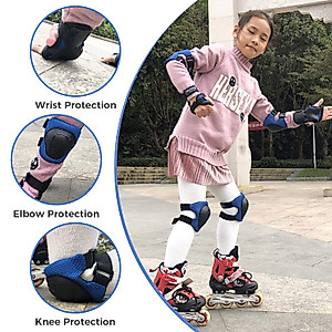 BOSONER Roller and Skating Pads for Kids: Knee Pads and Elbow Pads for Kids/Youth 3-15 - Girls/Boys Protection Gear