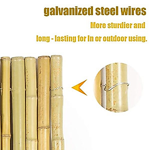 Mininfa Natural Rolled Bamboo Fence, Eco-Friendly Bamboo Fencing, 0.7 in D x 4 feet High x 6 feet Long, Bamboo Screen for Garden, Privacy