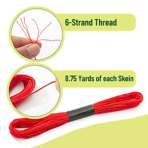 Mr. Pen- Embroidery Floss, 50 Skeins, Rainbow Colors Embroidery Thread with 5 Needles, Cross Stitch Thread, Friendship Bracelet String, Thread for Bracelet Making, Craft String, Strings for Bracelets