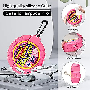 [2Pack] Cute Airpods Pro Case, 3D Cartoon Bubble Gum & Drink Food Design Airpod Pro Cover Funny Shockproof Protective Skin Accessories Silicone Case Cover Compatible with Airpods Pro for Girl Women