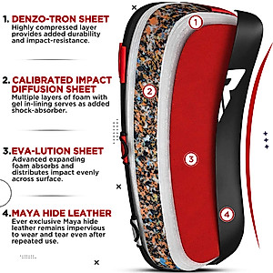 RDX Muay Thai Pad for Training, Curved Kickboxing kicking strike Shield, Coaching Kick Boxing, MMA, Martial Arts, Karate, Taekwondo, Punching, Foot, Knee and Elbow Target (One Pad Only)