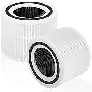 APPLIANCEMATES Core 300 Replacement Filter for Levoit Core 300, Core 300S, Core 300-p, Core 300-RF, Core 300-RAC Air Purifier, 3-in-1 H13 True HEPA Activated Carbon Filter(White)