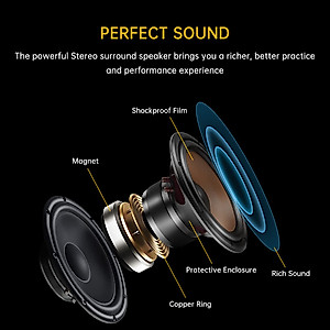 Lankro 61 Key Keyboard Piano Electric Keyboard Kit Lighted Keys With LCD Display, Microphone, Power Supply, Audio Cable, Piano Key Stickers, White