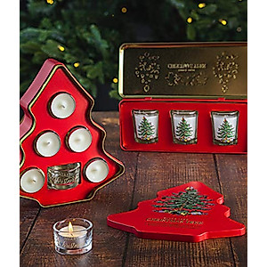 Wax Lyrical Spode Christmas Tree Candle Gift Set, 3 Fragranced Glass Votive CHR8001
