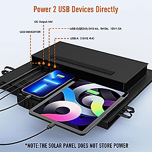 RoRood Portable Solar Panel, 60W Foldable Solar Panels 18V 22% Higher Efficiency Solar Charger IPX3 Waterproof Solar Panel Kit with USB, DC Output, 10 Connectors for Most Power Stations, Camping,RV