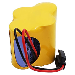 BAOBUTE 6V 4400mAh BR-2/3AGCT4A Replacement Battery for FANUC A98L-0031-0025 CNC System with Black Plug(Pack of 2), 33MM*34MM*34MM