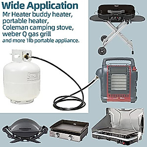 Alocs 10ft Propane Hose Adapter F273704 for Mr Heater Buddy Heater, Coleman Stove, Portable Grill, Connecting 1LB Portable Appliances to 5-20LB Tank