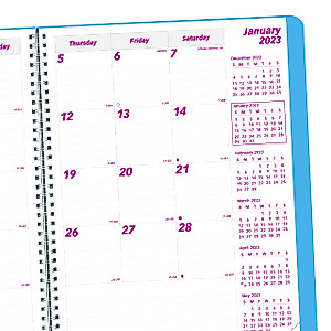 Brownline 2023 Essential Monthly Planner, 14 Months, December 2022 to January 2024, Twin-Wire Binding, 11" x 8.5", Mountain Blue (CB1262G.04-23)